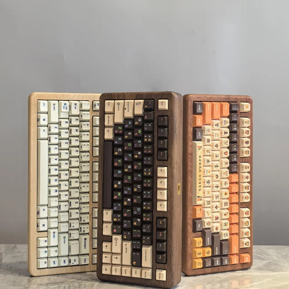 NULL75-Wooden-Mechanical-Keyboard-Kit-Wired-Type-C-Gasket-HotSwap-Leaf ...