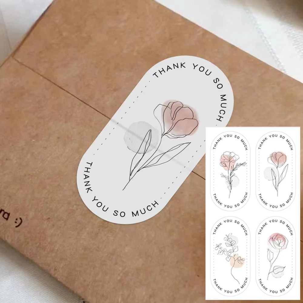 40 100 Pcs Cute Flower“Thank You So Much ”Stickers for Small Business ...