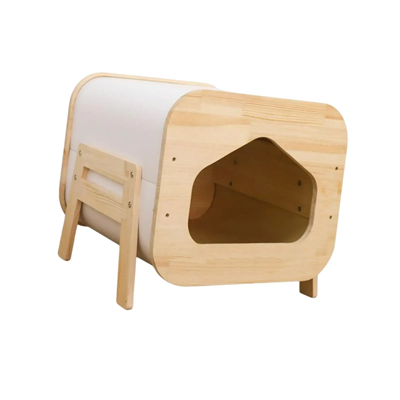 Wooden Cat House Pet Crate Anti Slip Bottom Kennel Shelter Dog Hut ...