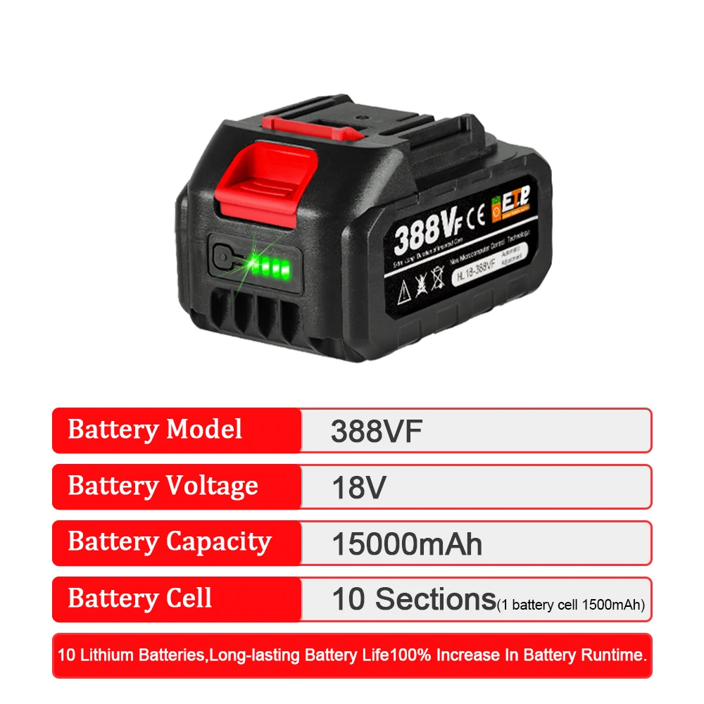 22500mah 15000mah 7500mah Li-lon Battery With Charger 128VF 388VF 928VF ...