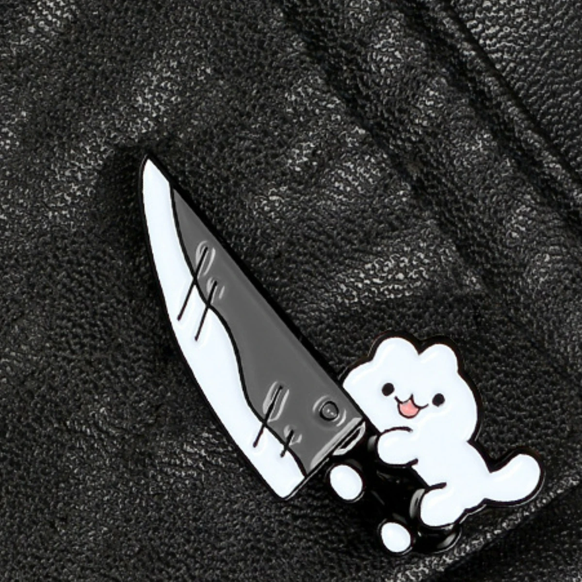 Funny Kitten Holding Dagger Enamel Pin Brooch, Clothes Jewelry For ...