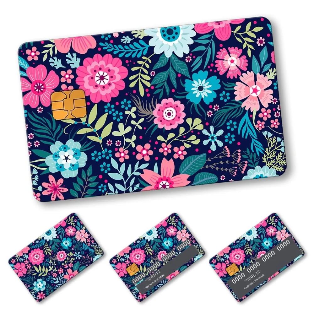 Pegatinas-de-tarjetas-de-cr-dito-y-d-bito-l-ser-con-estampado-de-flores ...
