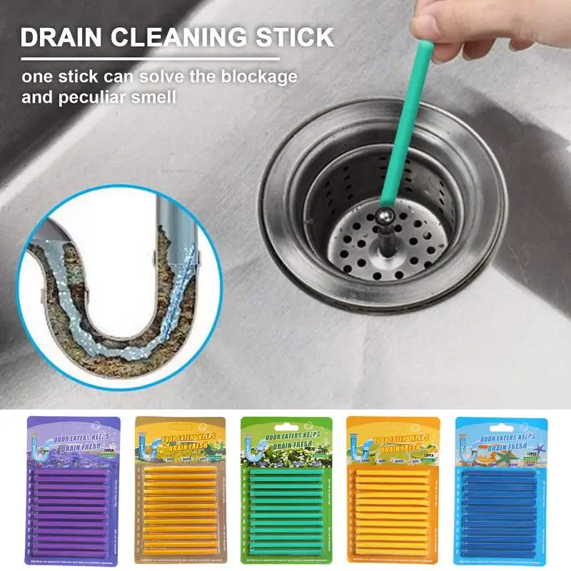 12-Pieces-Drain-Sticks-Sink-Clog-Remover-Oil-Decontamination-Sani ...