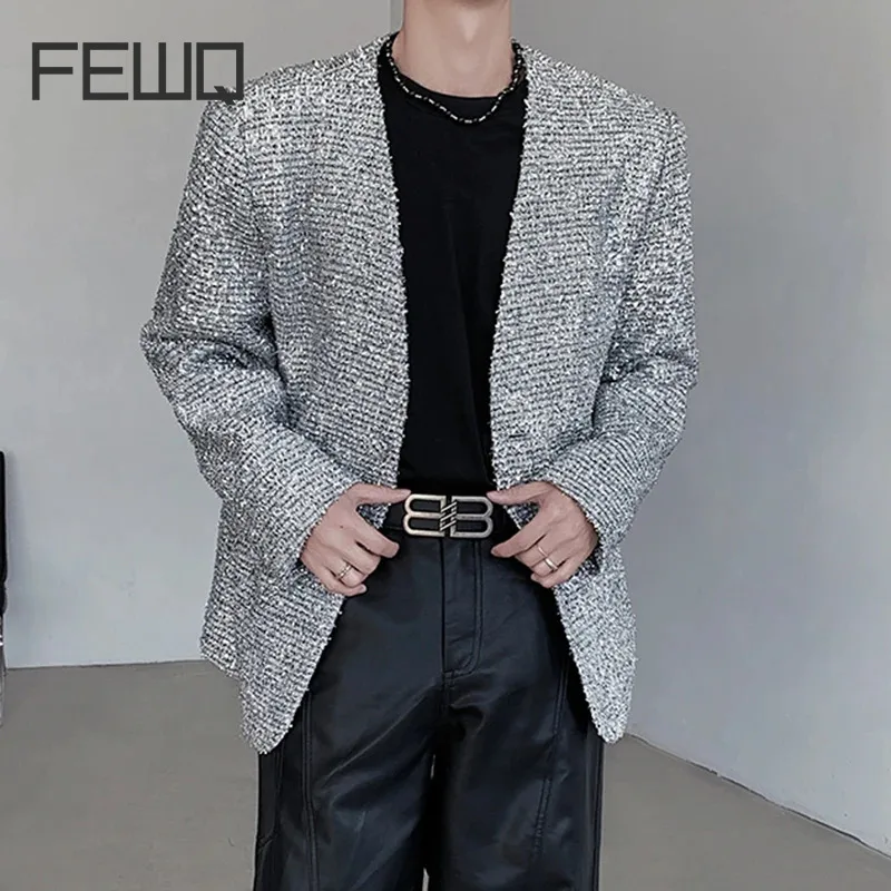 FEWQ-Sparkling-Silver-Men-s-Coat-Loose-Casual-Versatile-Collarless ...