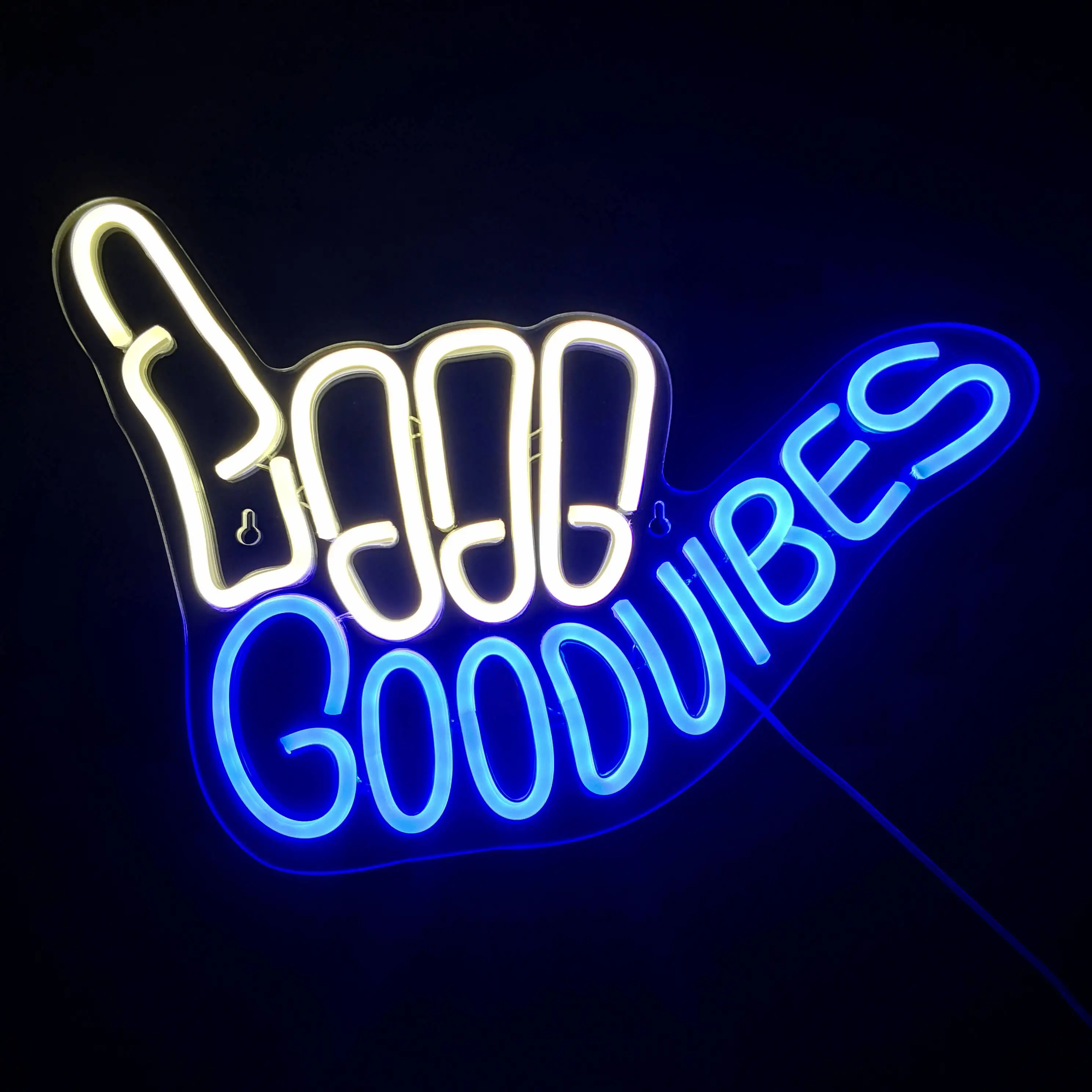 Good Vibes Neon Sign Light for Wall Decor Bedroom Game Room Light Up ...