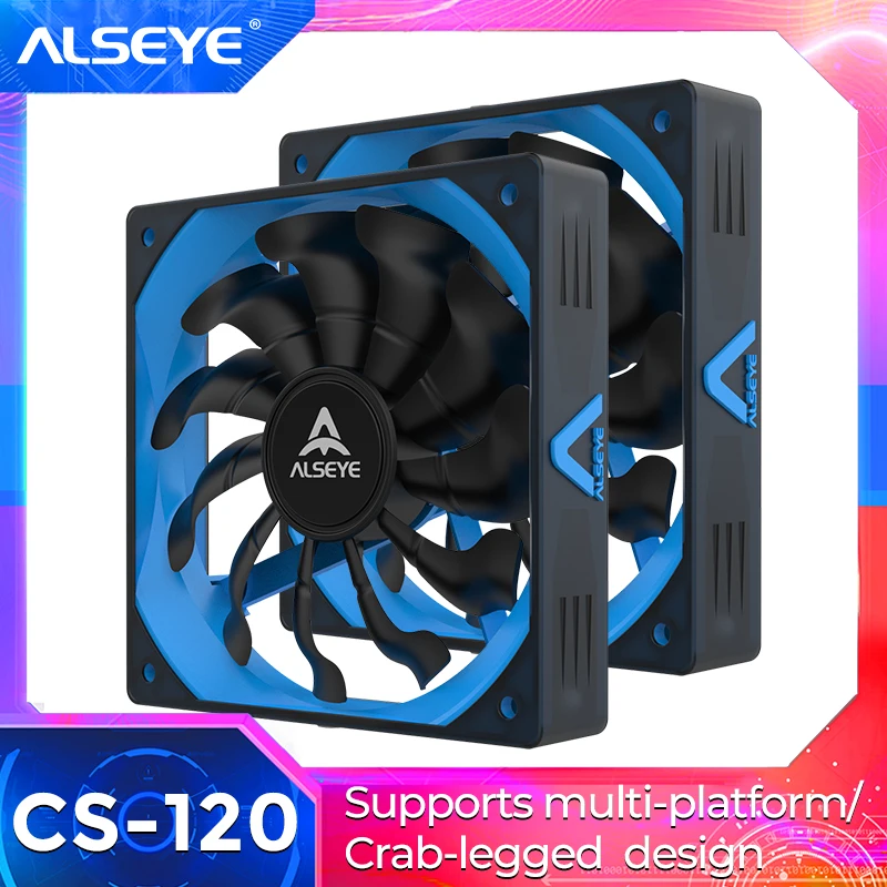 Alseye Pc Cooling Fan 120mm Pwm 4pin Fan Cooler 2pieces Computer Fan ...