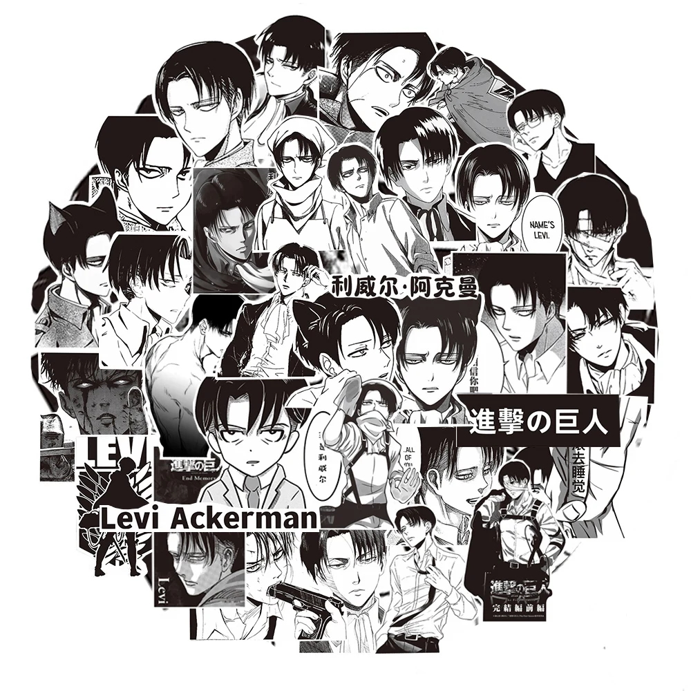 10-30-65pcs-Anime-Attack-on-Titan-Levi-Ackerman-Stickers-Cool-Black ...