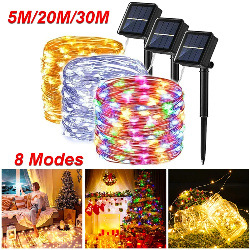 5M-20M-30M-Solar-LED-Fairy-Light-Outdoor-Waterproof-Festoon-Garland ...