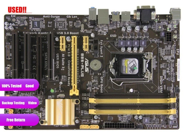 Сomputer Motherboard Board Asus B85-Plus Lga 1150,, 54% OFF