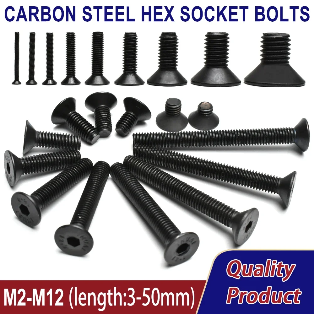 M2 M2.5 M3 M4 M5 M6 M8 M10 M12 DIN7991 Carbon Steel Hexagon Socket Flat Countersunk Head Screw ...