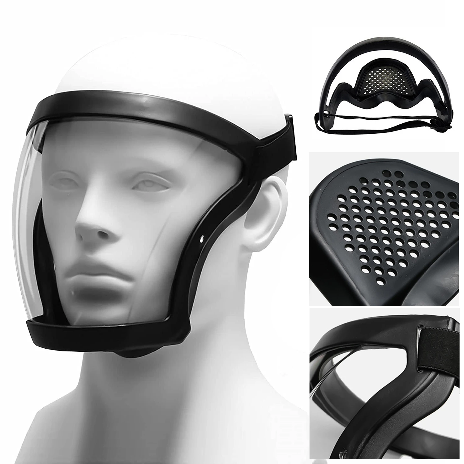 Transparent Full Face Shield Mask Head Protective Cover Eye Safety ...