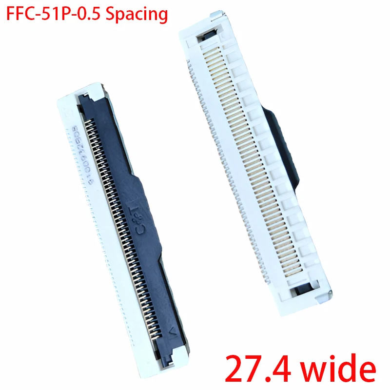 27-4-wideFFC-51P-0-5mm-spacing-connector-FPC-FFC-flat-cable-seat-51-pin ...