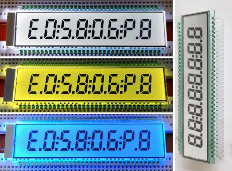 68PIN TN Positive 8-Digits Segment LCD Panel Static Drive Instrument ...