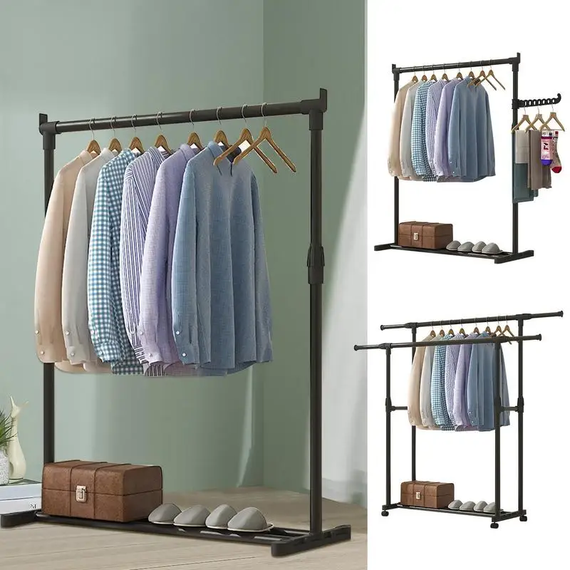 Telescopic-Clothes-Rack-Standing-Coat-Rack-Heavy-Duty-Metal-Garment ...