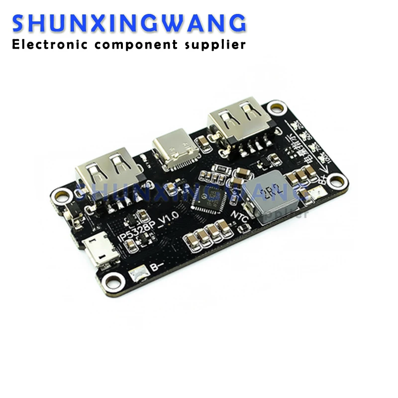 IP5328P Dual USB 18650 Battery Charger treasure Tpye-c 3.7V to 5V 9V ...