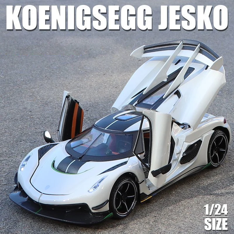 Jesko Super Carro em Miniatura: Modelo Diecast Metal com Som e Luz ...
