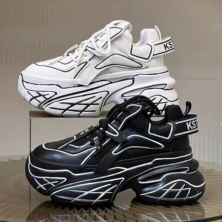 Luxury-Designer-Brand-Women-Casual-Shoes-High-Heels-Spring-Chunky ...