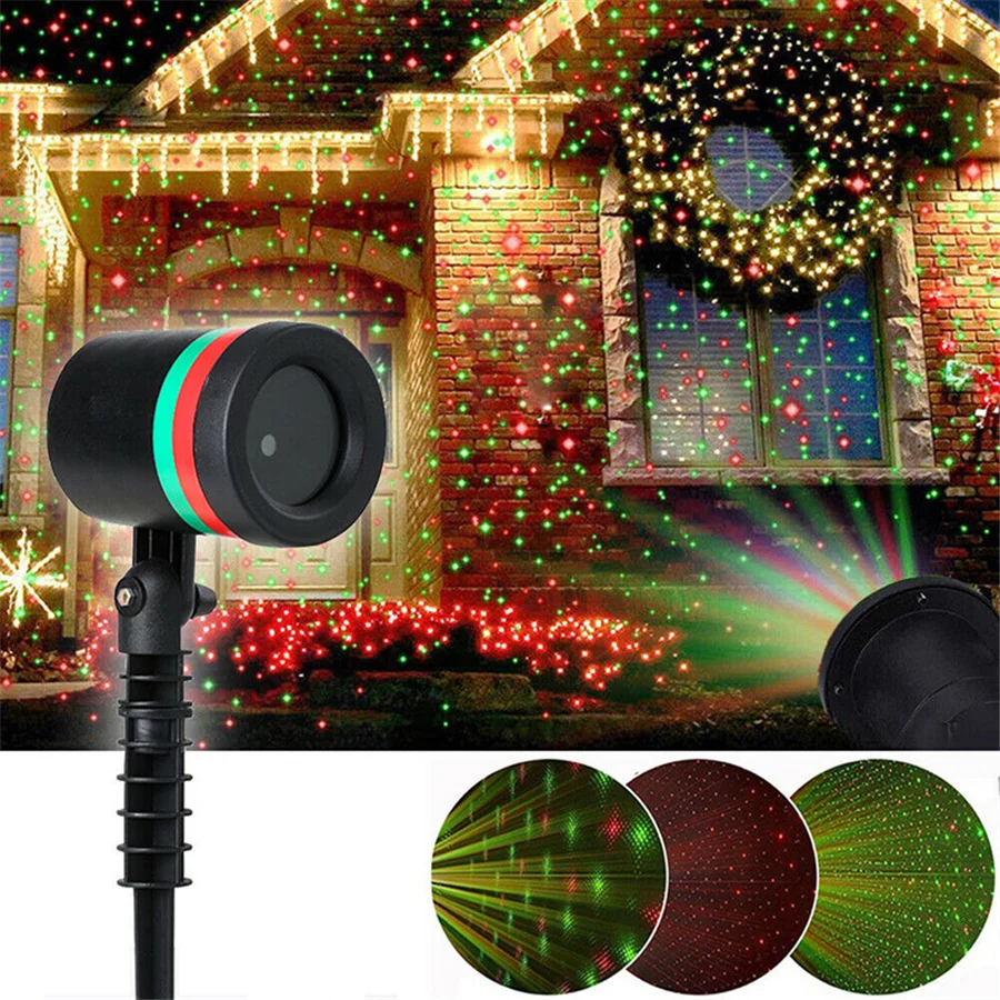 Red Green Laser Projector Light Outdoor Christmas Garden Landscape Lawn ...