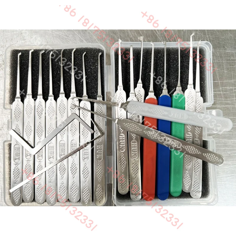 HUK 18pcs Stainless Steel Hooks Lock PIck Set Locksmith Tools ...