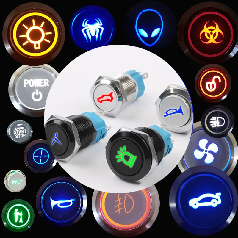 16-19-22-25-30-mm-Custom-Pattern-Car-DIY-Waterproof-Led-Light-Momentary ...