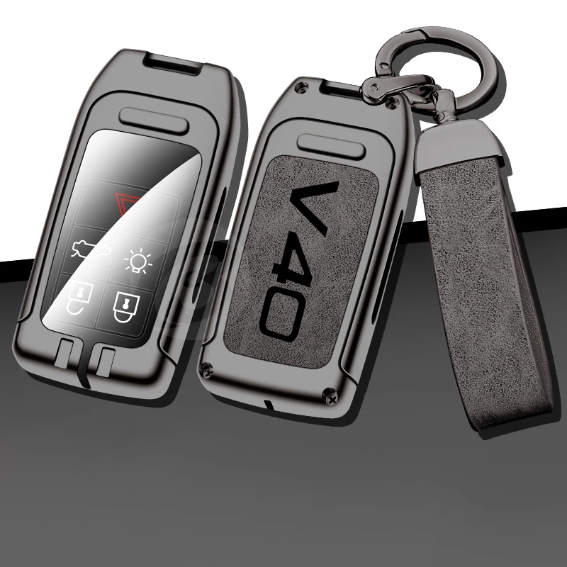 Zinc-Alloy-Car-Remote-Control-Key-Case-Holder-Shell-for-Volvo-V40-Key ...