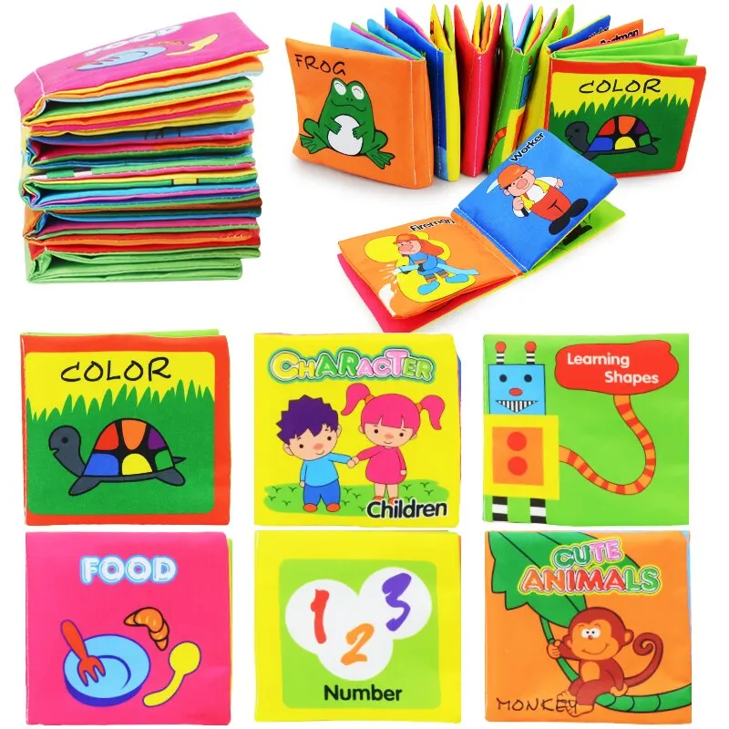 Baby-Bath-Books-Nontoxic-Fabric-Soft-Baby-Cloth-Books-Early-Education ...