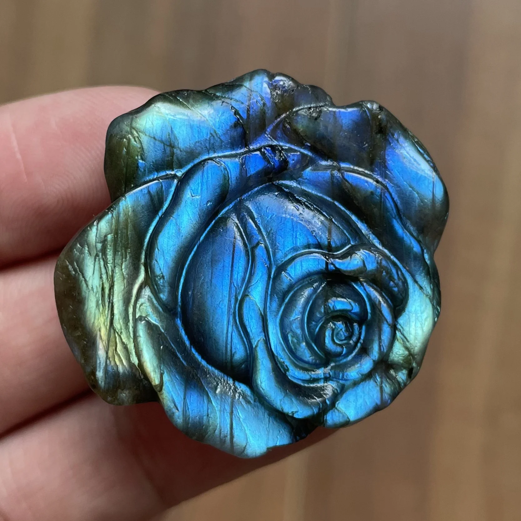 Natural Crystal Labradorite Rose Quartz Carving Decor Moonstone ...