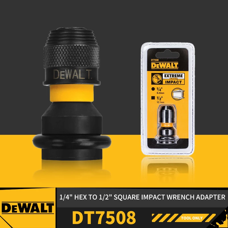 Dewalt DT7508 1/4" Hex to 1/2" Square Impact Wrench Adapter Power Tool ...