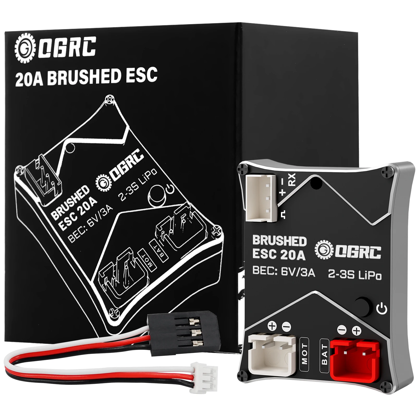 OGRC 20A Brushed ESC for 1/24 Axial SCX24 RC Crawler Upgrade Parts ...