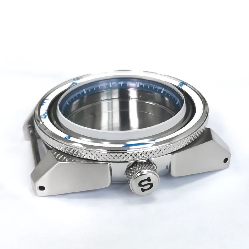 Mod-Seiko-samurai-Replace-Case-Blue-Chapter-Ring-Watch-Cases-Fits-NH35 ...