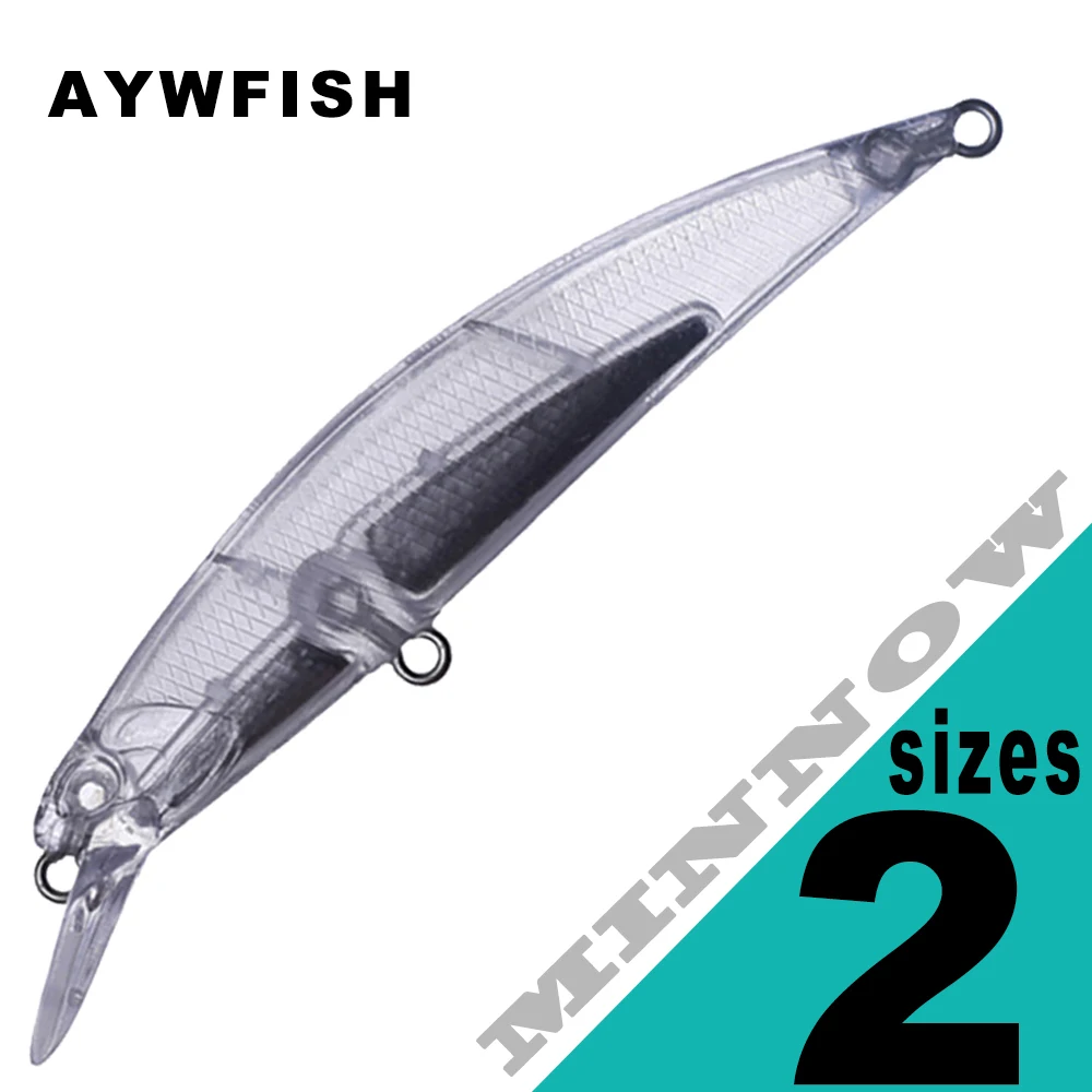AYWFISH 15PCS Unpainted Sinking Minnow Hard Bait 9CM 12G / 11CM 14G ...