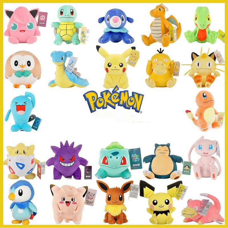 20-25CM-Pok-mon-Plush-Doll-Pikachu-Bulbasaur-Jigglypuff-Lapras-Eevee ...