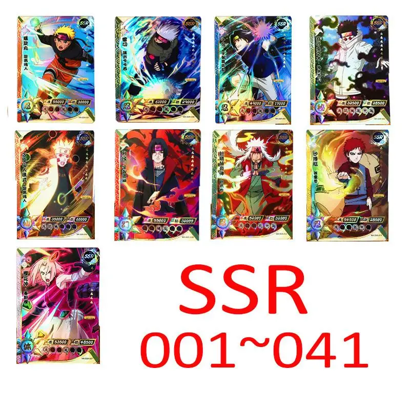 New Animated Naruto 001 041 Full Ssr Cartoon Gold Glitter Game ...