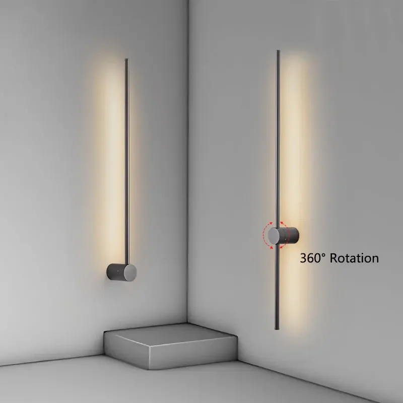 Black-Gold-Bedroom-LED-Wall-Lamps-for-Living-Room-360-Rotation-LED-Wall ...