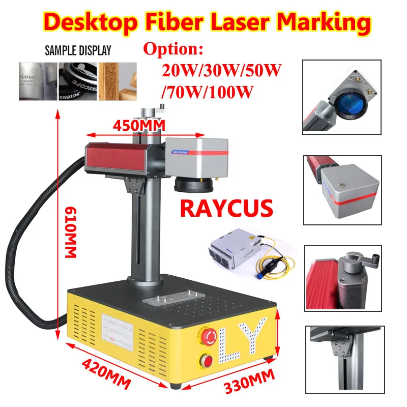 Raycus Desktop 20W 30W 50W 70W 100W Fiber Laser Marking Engraver Metal ...