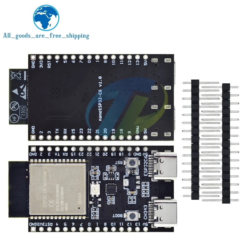 ESP32 / ESP32-C6 WiFi+Bluetooth Internet Of Things Dual Type-C Development Board Core Board ...