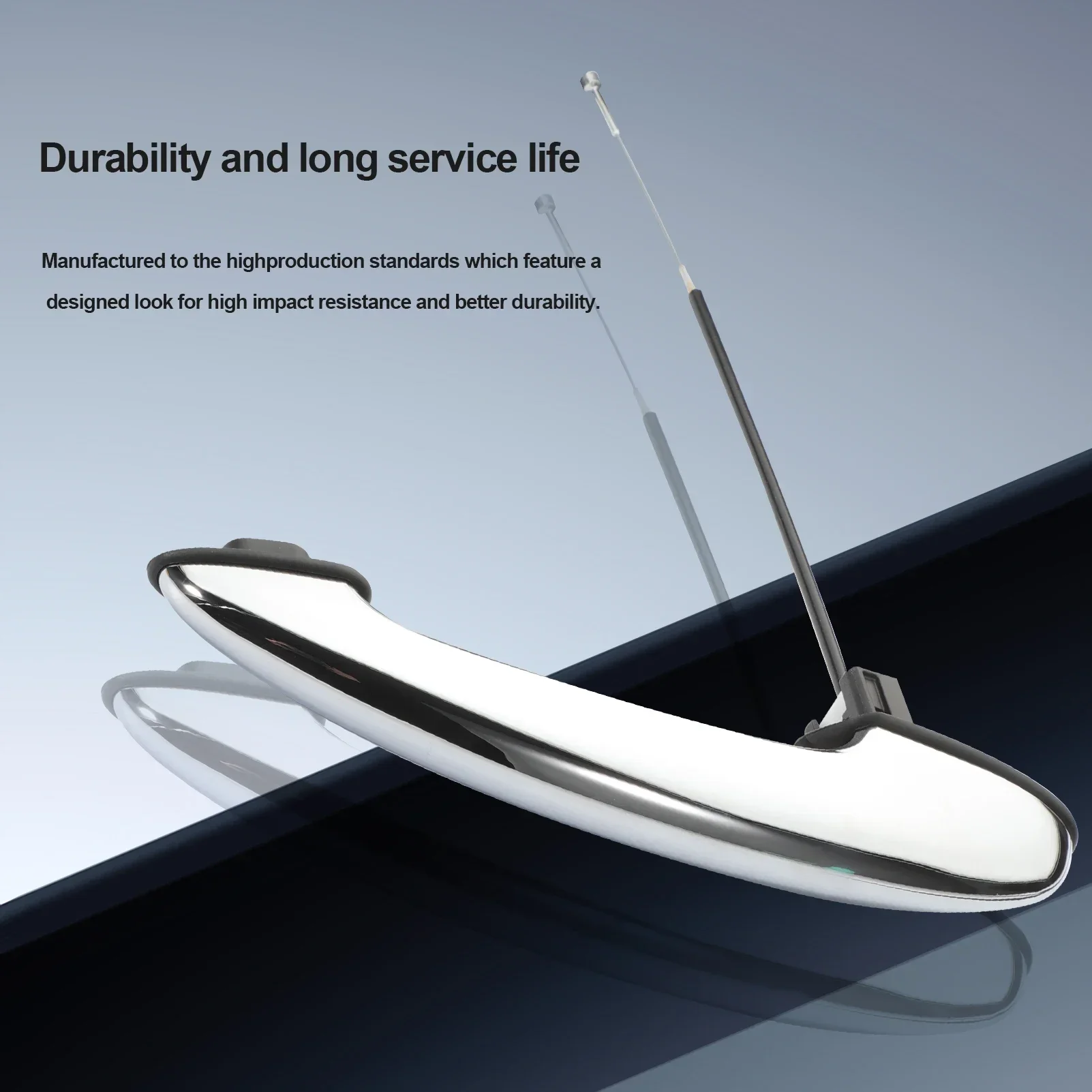 RHD&LHD Front Passenger Side Chrome Exterior Door Handle with Cable for ...