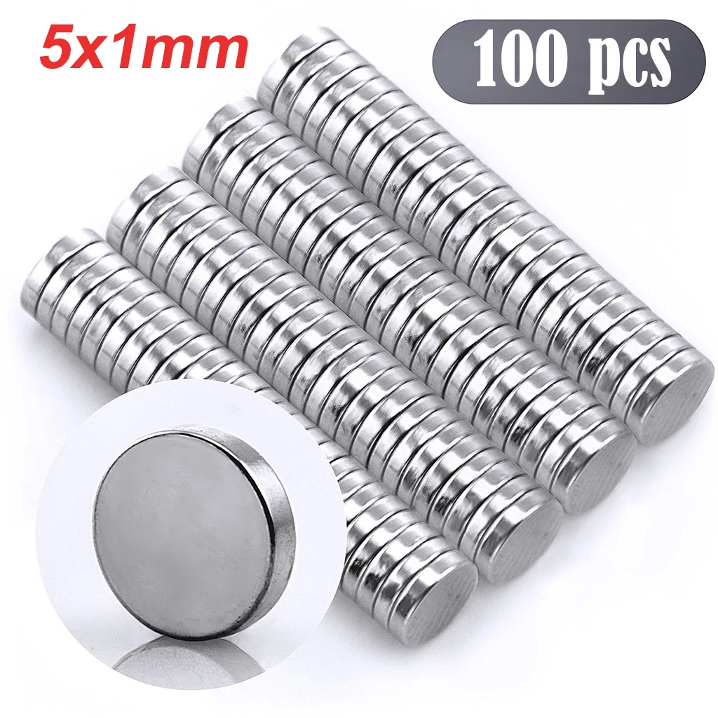 100pcs-5x1mm-Super-Strong-Round-Disc-Blocks-Rare-Earth-Neodymium ...