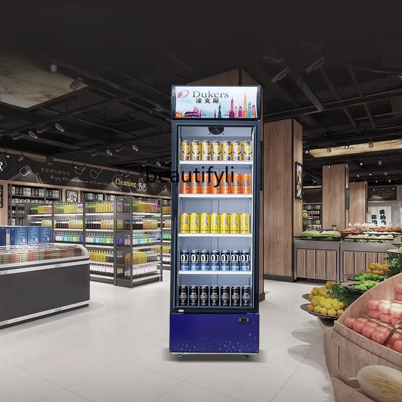 Single door power-saving all-copper tube frost-free air-cooled display ...