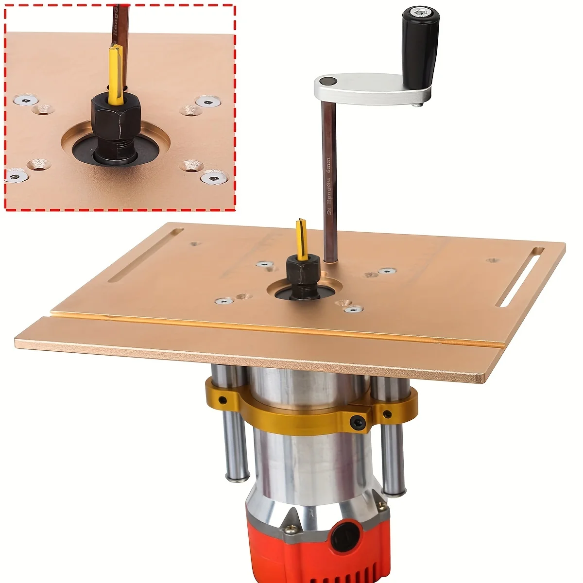 Router Lift Precision Kit For Router Table | Manual Lift Base & Plate ...