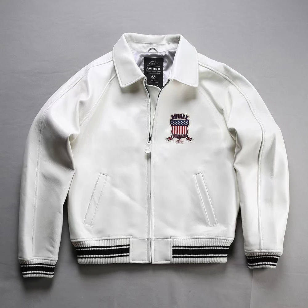 Men-s-Genuine-Leather-Flying-Suit-Jacket-French-Sheepskin-Large-Size ...