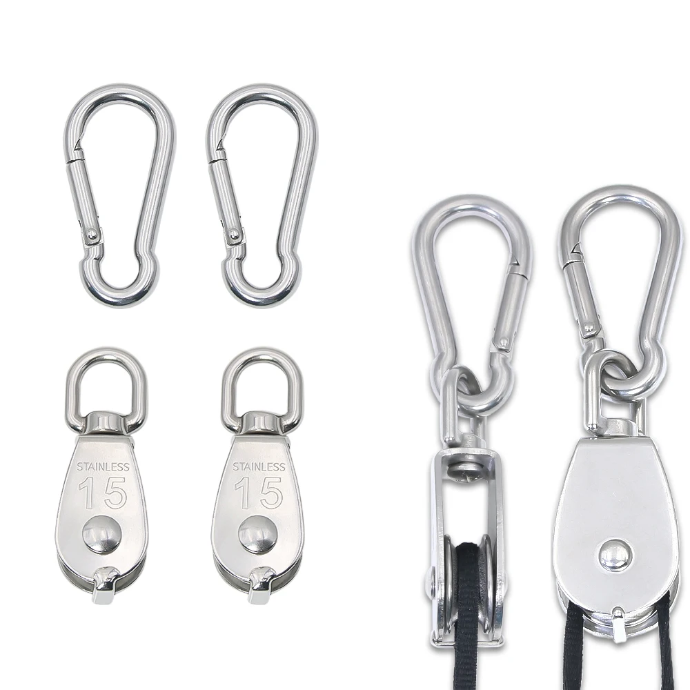 2-6PCS M15 stainless steel pulleys, single pulley with M5 climbing ...