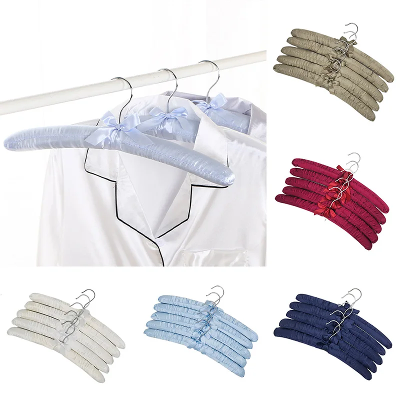 Silk-Clothes-Hanger-Non-slipping-Padded-Wrapped-Satin-Sponge-Sturdy ...