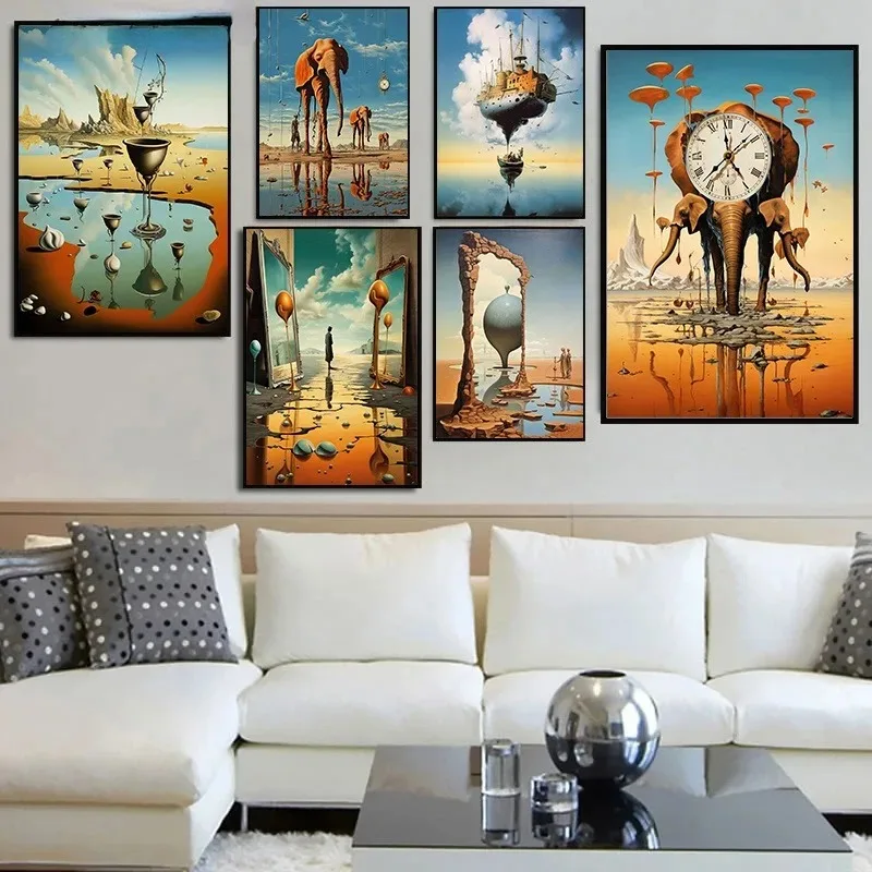 Surrealism-Salvador-Dali-Canvas-Painting-Surreal-Temporal-Paradox ...