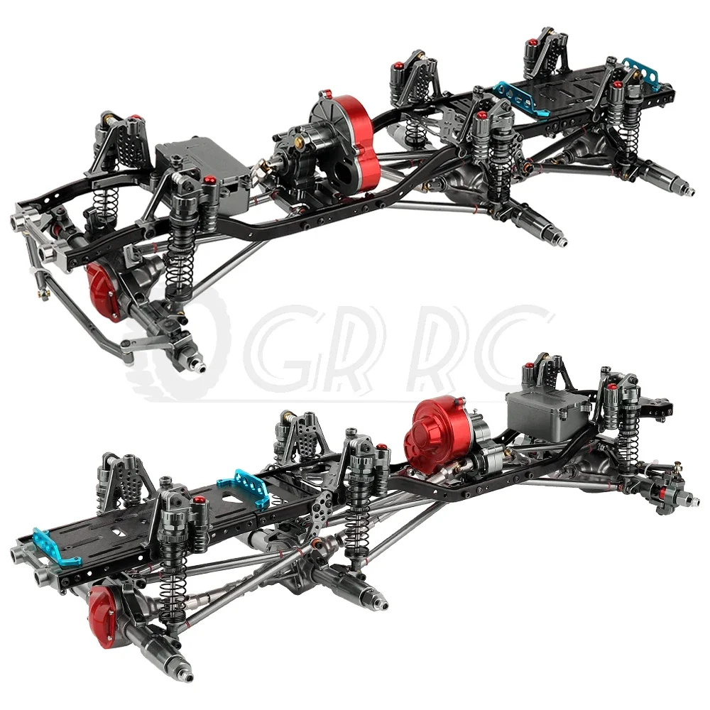 Aluminum Alloy Metal SCX10 6x6 RC Car Chassis Frame with Axles Gearbox ...