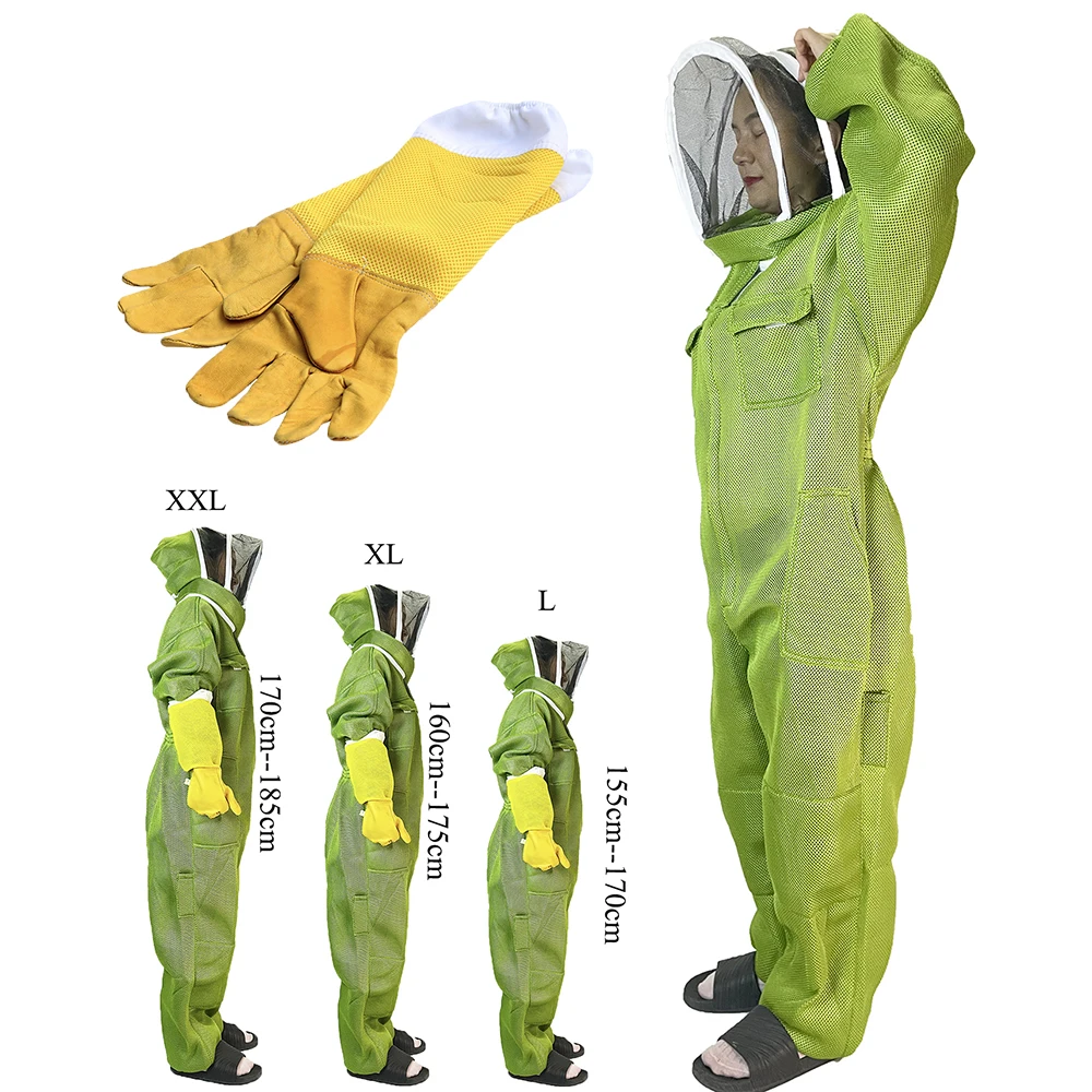 Beekeeper-3D-Breathable-Cloth-Protection-Long-Sleeve-Coverall-Gloves ...