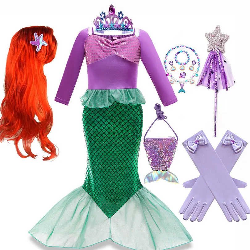 Disney-Girl-Princess-Little-Mermaid-Ariel-Dress-Kids-Cosplay-Costume ...