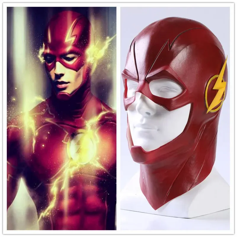 Delicate-The-Flash-Mask-Cosplay-Costume-Barry-Allen-Halloween-Full-Head ...