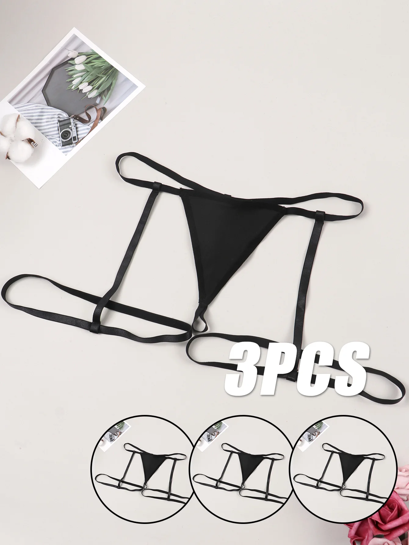 Varsbaby-G-strings-with-Leg-Garters-Set-3pcs-Low-Waist-T-Back-Thongs ...