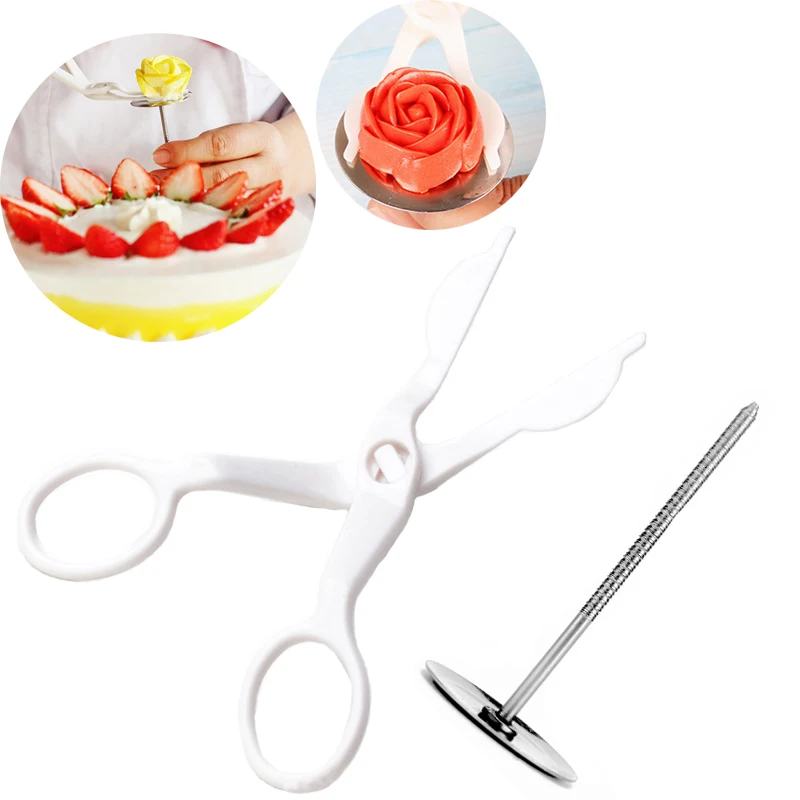 2pcs Piping Flower Scissors Nail Safety Rose Decor Lifter Cream Cake ...